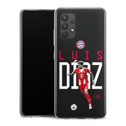 DeinDesign Galaxy A32 4G Handy Silikon H&uuml;lle Case transparent Handyh&uuml;lle Fc Bayern M&uuml;nchen Official Licensed Product Luis Diaz Silikon Case
