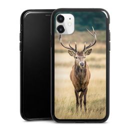DeinDesign iPhone 11 Handy Silikon H&uuml;lle Case schwarz Handyh&uuml;lle Meadow Deer Forrest