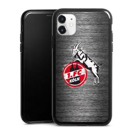 DeinDesign iPhone 11 Handy Silikon H&uuml;lle Case schwarz Handyh&uuml;lle Official Licensed Product 1. Fc K&ouml;ln Metallic Look