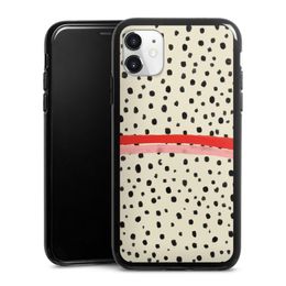 DeinDesign iPhone 11 Handy Silikon H&uuml;lle Case schwarz Handyh&uuml;lle Stripes Points Kunst