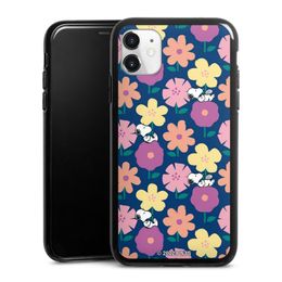 DeinDesign iPhone 11 Handy Silikon H&uuml;lle Case schwarz Handyh&uuml;lle Muster Snoopy Flowers