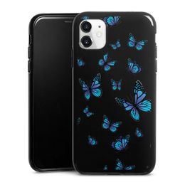 DeinDesign iPhone 11 Handy Silikon H&uuml;lle Case schwarz Handyh&uuml;lle Transparent Muster Butterfly