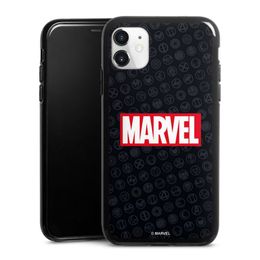 DeinDesign iPhone 11 Handy Silikon H&uuml;lle Case schwarz Handyh&uuml;lle Comic Logo Marvel