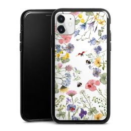 DeinDesign iPhone 11 Handy Silikon H&uuml;lle Case schwarz Handyh&uuml;lle Muster Flowers Bee
