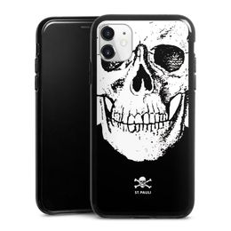 DeinDesign iPhone 11 Handy Silikon H&uuml;lle Case schwarz Handyh&uuml;lle Totenkopf Fc St. Pauli Official Licensed Product