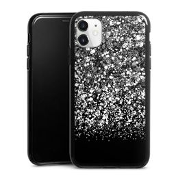 DeinDesign iPhone 11 Handy Silikon H&uuml;lle Case schwarz Handyh&uuml;lle Muster Glitzer Snowflake