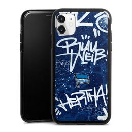 DeinDesign iPhone 11 Handy Silikon H&uuml;lle Case schwarz Handyh&uuml;lle Official Licensed Product Hertha Bsc Graffiti