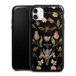 DeinDesign iPhone 11 Handy Silikon H&uuml;lle Case schwarz Handyh&uuml;lle Blossom Flower Wreath Bee