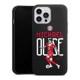 DeinDesign iPhone 13 Pro Max Handy Premium Silikon H&uuml;lle Handyh&uuml;lle schwarz Case Fc Bayern M&uuml;nchen Michael Olise Official Licensed Product Silikon Premium Case