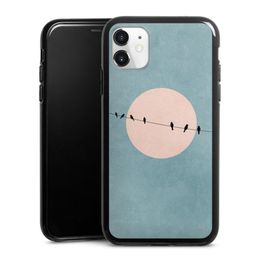 DeinDesign iPhone 11 Handy Silikon H&uuml;lle Case schwarz Handyh&uuml;lle Bird Moon Turquoise