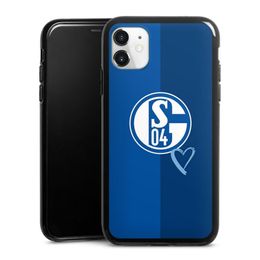 DeinDesign iPhone 11 Handy Silikon H&uuml;lle Case schwarz Handyh&uuml;lle Heart Schalke 04 Fc Schalke 04