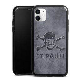 DeinDesign iPhone 11 Handy Silikon H&uuml;lle Case schwarz Handyh&uuml;lle Logo Concrete Fc St. Pauli