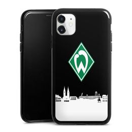 DeinDesign iPhone 11 Handy Silikon H&uuml;lle Case schwarz Handyh&uuml;lle Skyline Sv Werder Bremen Official Licensed Product