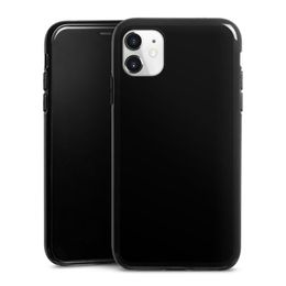 DeinDesign iPhone 11 Handy Silikon H&uuml;lle Case schwarz Handyh&uuml;lle Colour Unicoloured Black