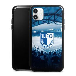 DeinDesign iPhone 11 Handy Silikon H&uuml;lle Case schwarz Handyh&uuml;lle 1. Fc Magdeburg Stadium 1. Fcm