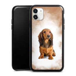 DeinDesign iPhone 11 Handy Silikon H&uuml;lle Case schwarz Handyh&uuml;lle Dachshund Dog Pet