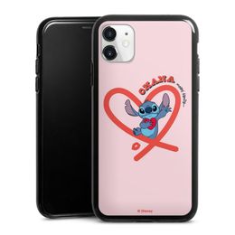DeinDesign iPhone 11 Handy Silikon H&uuml;lle Case schwarz Handyh&uuml;lle Heart Lilo & Stitch Disney