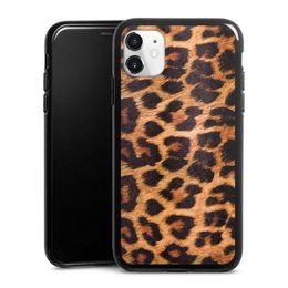 DeinDesign iPhone 11 Handy Silikon H&uuml;lle Case schwarz Handyh&uuml;lle Animal Print Leopard Fur