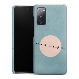 DeinDesign Galaxy S20 FE Handy Premium Case Smartphone Handyh&uuml;lle Schutzh&uuml;lle matt Turquoise Bird Moon Premium Case