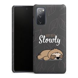 DeinDesign Galaxy S20 FE Handy Premium Case Smartphone Handyh&uuml;lle Schutzh&uuml;lle matt Lazy Sunday Sayings Sloth Premium Case