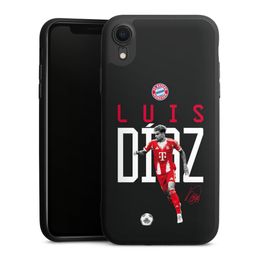 DeinDesign iPhone Xr Handy Premium Silikon H&uuml;lle Handyh&uuml;lle schwarz Case Fc Bayern M&uuml;nchen Official Licensed Product Luis Diaz Silikon Premium Case