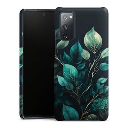 DeinDesign Galaxy S20 FE Handy Premium Case Smartphone Handyh&uuml;lle Schutzh&uuml;lle matt Leaves Eukalyptus Black Premium Case