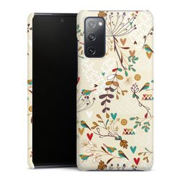 DeinDesign Galaxy S20 FE 5G Handy Premium Case Smartphone Handyh&uuml;lle Schutzh&uuml;lle matt Flowers Retro Bird Premium Case