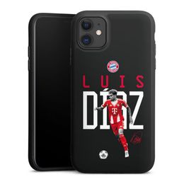 DeinDesign iPhone 11 Handy Premium Silikon H&uuml;lle Handyh&uuml;lle schwarz Case Official Licensed Product Luis Diaz Fc Bayern M&uuml;nchen Silikon Premium Case