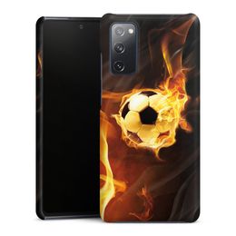 DeinDesign Galaxy S20 FE Handy Premium Case Smartphone Handyh&uuml;lle Schutzh&uuml;lle matt Ball Fire Soccer Premium Case