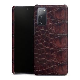 DeinDesign Galaxy S20 FE Handy Premium Case Smartphone Handyh&uuml;lle Schutzh&uuml;lle matt Animal Print Crocodile Leather Premium Case