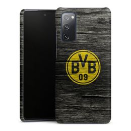 DeinDesign Galaxy S20 FE Handy Premium Case Smartphone Handyh&uuml;lle Schutzh&uuml;lle matt Bvb Wooden Look Borussia Dortmund Premium Case