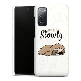 DeinDesign Galaxy S20 FE 5G Handy Premium Case Smartphone Handyh&uuml;lle Schutzh&uuml;lle matt Sloth Animals Lazy Sunday Premium Case