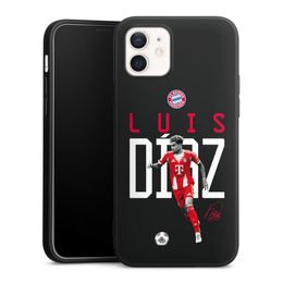 DeinDesign iPhone 12 Handy Premium Silikon H&uuml;lle Handyh&uuml;lle schwarz Case Official Licensed Product Fc Bayern M&uuml;nchen Luis Diaz Silikon Premium Case