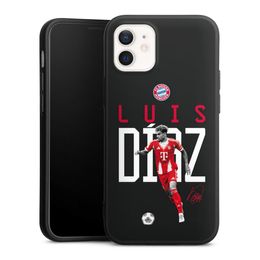 DeinDesign iPhone 12 mini Handy Premium Silikon H&uuml;lle Handyh&uuml;lle schwarz Case Official Licensed Product Fc Bayern M&uuml;nchen Luis Diaz Silikon Premium Case