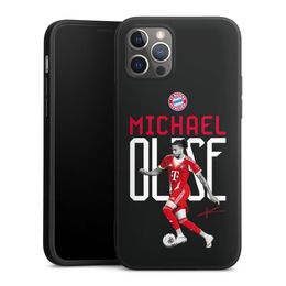 DeinDesign iPhone 12 Pro Handy Premium Silikon H&uuml;lle Handyh&uuml;lle schwarz Case Official Licensed Product Michael Olise Fc Bayern M&uuml;nchen Silikon Premium Case