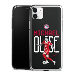 DeinDesign iPhone 11 Handy Slim Case Silikon Handyh&uuml;lle transparent H&uuml;lle extra d&uuml;nn Fc Bayern M&uuml;nchen Michael Olise Official Licensed Product Silikon Slim Case