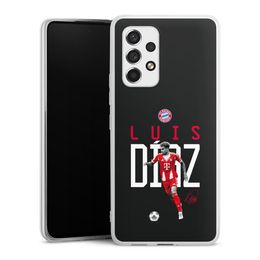 DeinDesign Galaxy A53 5G Handy Silikon H&uuml;lle Case transparent Handyh&uuml;lle Official Licensed Product Fc Bayern M&uuml;nchen Luis Diaz Silikon Case