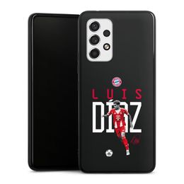 DeinDesign Galaxy A53 5G Handy Silikon H&uuml;lle Case schwarz Handyh&uuml;lle Official Licensed Product Fc Bayern M&uuml;nchen Luis Diaz