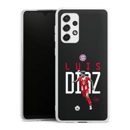 DeinDesign Galaxy A33 5G Handy Silikon H&uuml;lle Case transparent Handyh&uuml;lle Official Licensed Product Fc Bayern M&uuml;nchen Luis Diaz Silikon Case