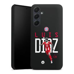 DeinDesign Galaxy A55 5G Handy Premium Case Smartphone Handyh&uuml;lle Schutzh&uuml;lle gl&auml;nzend Fc Bayern M&uuml;nchen Official Licensed Product Luis Diaz Premium Case