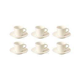Villeroy & Boch Espressotasse VILLEROY & BOCH "Espresso Set Manufacture Rock 60 ml 6er Set wei&szlig;", wei&szlig;, Porzellan, Trinkgef&auml;&szlig;e, Espressotasse