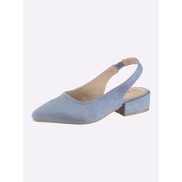 Slingpumps Casual Looks, Damen, Gr. 39, hellblau, Textil, Schuhe Slingpumps
