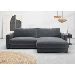 Ecksofa Home Affaire "Ecksofa Jiro, L-Form, gro&szlig;e Sitztiefe, Breite 265 cm", anthrazit, B:265cm H:85cm T:190cm, 100% Polyester, Sofas, Ecksofa, lose Sitz- & R&uuml;ckenkissen, weicher Polsteraufbau, komfortabel & modern
