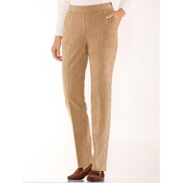 Cordhose Classic Basics, Damen, Gr. 52, Normalgr&ouml;&szlig;en, braun (camel), 85% Polyester, 12% Polyamid, 3% Elasthan, unifarben, lang, Hosen Cordhose