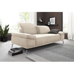 3-Sitzer Home Affaire "Caluna", beige (creme), B:212cm H:97cm T:111cm, Luxus-Microfaser Vintageoptik (100% Polyester);Flachgewebe Mura: (100% Polyester);Luxus-Mikrofaser (90% Polyester, 10% Polyamid), Sofas, 3-Sitzer, mit Sitztiefen- und Kopfteilverstellung