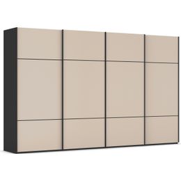 Schwebet&uuml;renschrank Rauch "Kleiderschrank Schrank Garderobe Schlafzimmerschrank SCALE-TRIO", beige (schwarz, glas champagner matt, griffleisten schwarz), B:360cm H:223cm T:68cm, Holzwerkstoff, Schr&auml;nke, Schwebet&uuml;renschrank, edle dreigeteilte Front mit 2 Zierleisten Glasfront MADE IN GERMANY