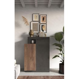 Highboard Home Affaire "Freedom", braun (lava, mercure nb holzstruktur), B:87cm H:142cm T:42cm, Sideboards, Highboard, Breite 87 cm mit 2 T&uuml;ren, H&ouml;he 142 cm (in verschiedenen Farben)