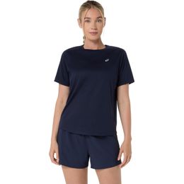 Laufshirt asics "asics CORE TOP", Damen, Gr. S, midnight, Obermaterial: 100% Polyester, Shirts Laufshirt, f&uuml;r Sportmode, Fr&uuml;hlings- und Herbstmode, mit reflektierenden Details