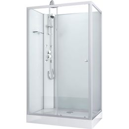 Komplettdusche Sanotechnik "VIVA", silber (chromfarben), B:120cm H:225cm T:80cm, Duschkabinen, Komplettdusche, rechteckig Dusche, mit Massaged&uuml;sen