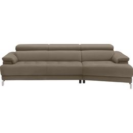 Ecksofa Egoitaliano "Soul, extravagantes Designsofa, Megasofa, super bequem, tolle Details", grau (taupe), B:246cm H:99cm T:140cm, Leder &raquo;BULL&laquo; (echtes Rindsleder). Geschliffenes, pigmentiertes und behandeltes Rindsleder mit einer Dicke von 1, 3-1, 5 mm. Dieses Leder zeigt eine ziemlich weiche Hand mit einem halb undurchsichtigen Aussehen. Es handelt sich um ein gesch&uuml;tztes Leder. Eine leichte Dec